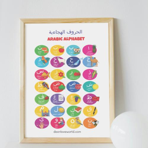 Arabic Alphabet Chart for Muslim Kids- Printable File | Deen Love World